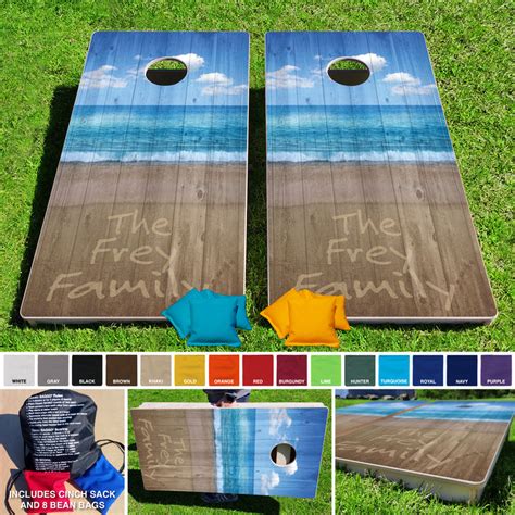 Beach Plank Pro Style Cornhole Bean Bag Toss Game 24x48 With 8 Regulat