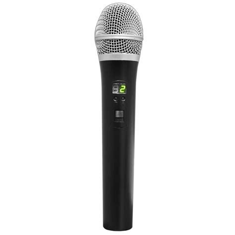 Black Professional Microphone System-Dual UHF Band, Wireless, Handheld ...