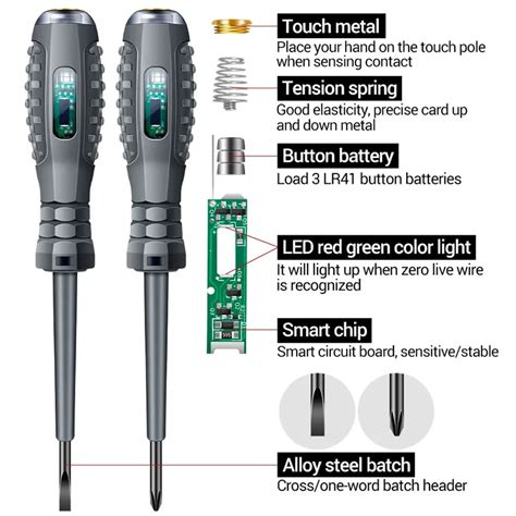 Professional Electrician Screwdriver And Voltage Test Pen Tool Tech Pros