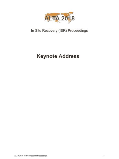 Key Lessons Learned From The Application Of Isr To Uranium Pdf Mining Ore