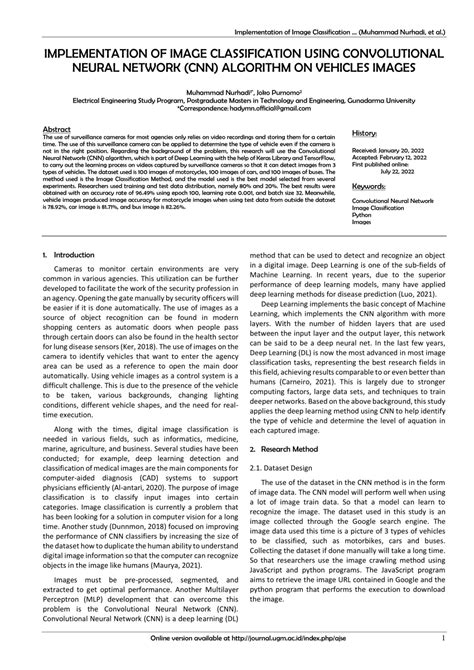 Pdf Implementation Of Image Classification Using Convolutional Neural Network Cnn Algorithm
