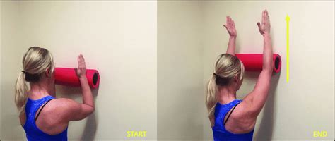 Wall Slide Shoulder Exercise With Foam Roller 1000 Exercises Pelank Gym