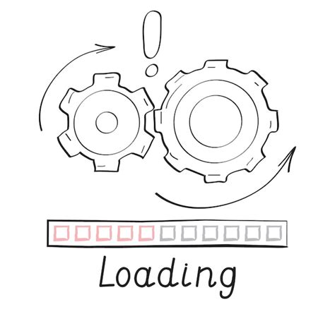 Premium Vector Gears Rotates Loading Progress Bar Vector Style In Doodle Style Load Progress