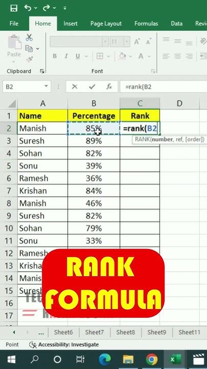Calculate Rank In Excel Rank Formula In Excel Exceltricks