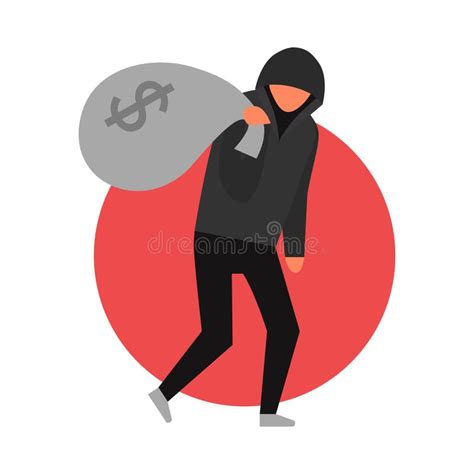 Hacker Stealing Money Composition Stock Vector Illustration Of