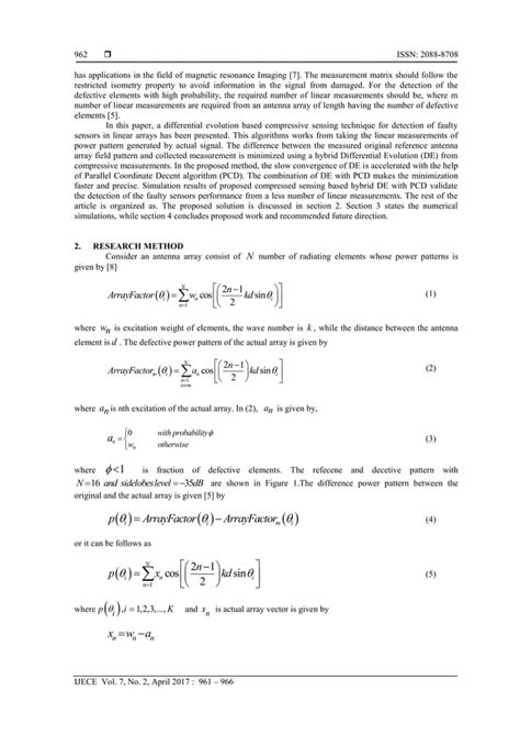 Diagnosis Of Faulty Sensors In Antenna Array Using Hybrid Differential