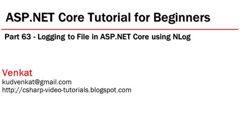 sql server and c video tutorial logging to file in core
