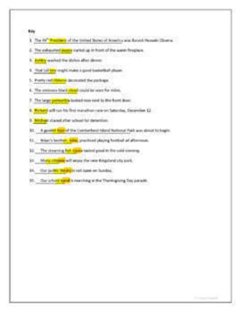 Complete Subject And Simple Subject Grammar Worksheet With Easel Activity
