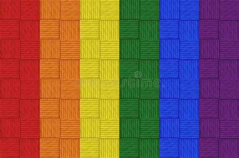 D Rendering Retro Lgbt Rainbow Mosaic Color Style Square Tile Pattern Wall Design Background