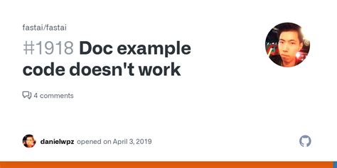 doc example code doesn t work · issue 1918 · fastai fastai · github