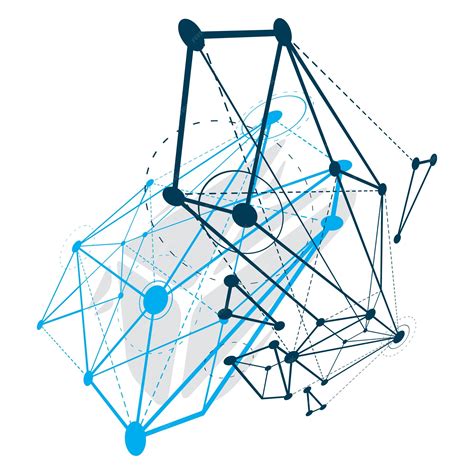 Premium Vector Abstract Geometric 3d Wireframe Object Digital Technology Vector Illustration