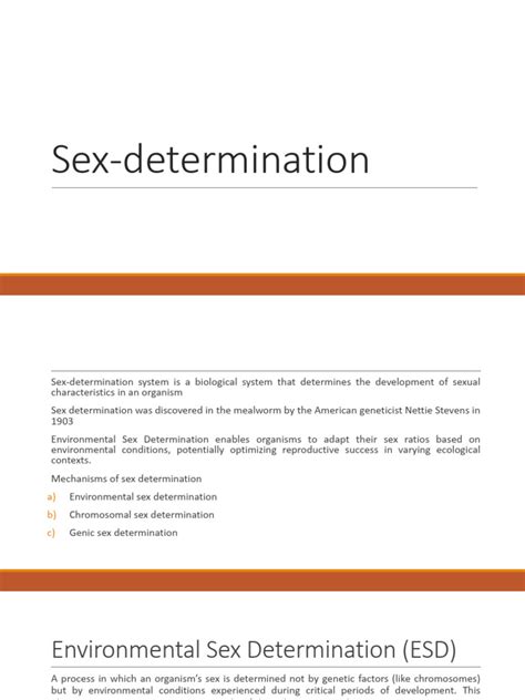 Environmental Sex Determination Pdf Sex Reproduction