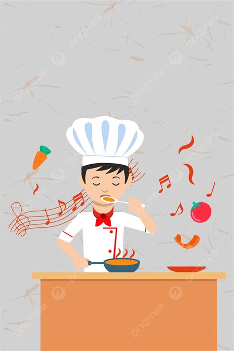 Hand Drawn Chef Traditional Food Contest Poster Background Psd