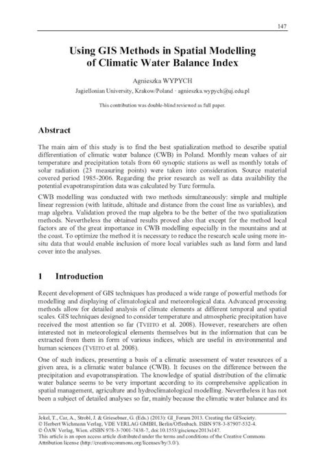 Pdf Using Gis Methods In Spatial Modelling Of Climatic Water