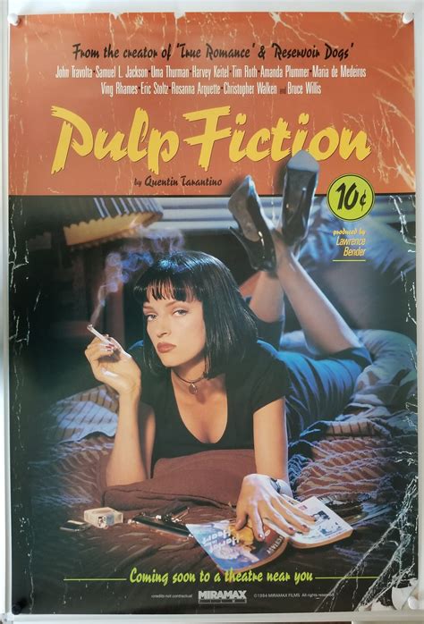 Pulp Fiction 1994 Original Us One Sheet Poster Cinema Poster Gallery