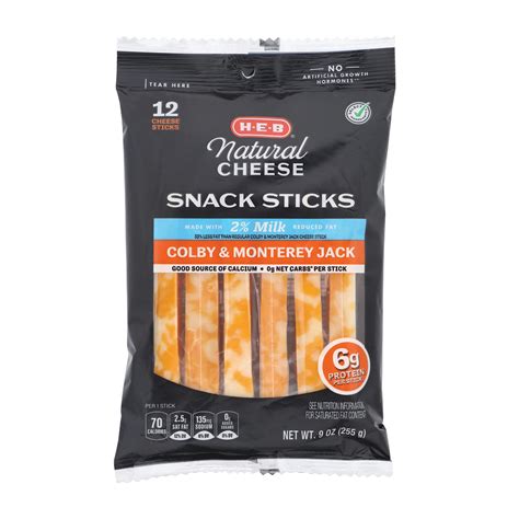 H E B Reduced Fat Colby And Monterey Jack Cheese Sticks 12 Ct Shop Cheese At H E B