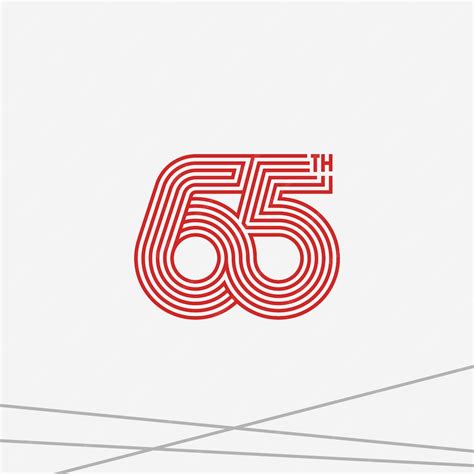 Premium Vector Modern Number 65th Line Art Outline Logo Icon Sign
