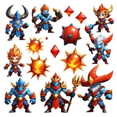 Premium Vector Moba Vector Set White Background Isolated A High