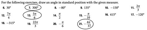 Solved For The Following Exercises Draw An Angle In Chegg