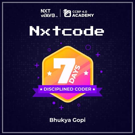 Bhukya Gopi On Linkedin Ccbp Nxtwave Nxtwaveacademy Nxtcode Code