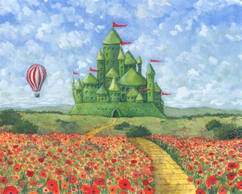 Emerald City Wizard Of Oz Watercolor Wall Art Etsy