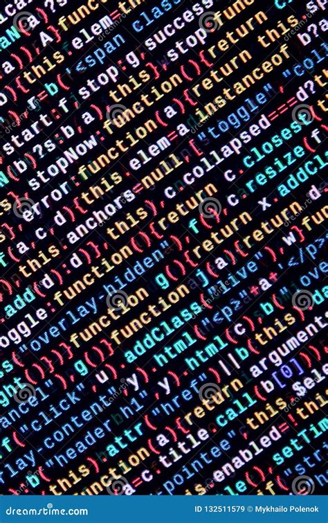 Javascript Code In Text Editor Coding Cyberspace Concept Screen Of