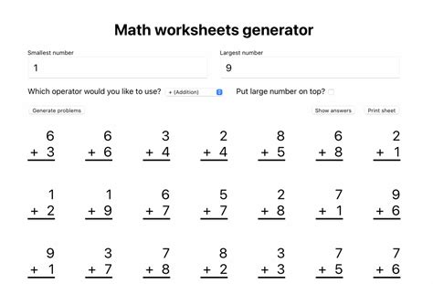 Free Math Worksheet Generator Worksheets Template Free Free Math Worksheet Generator Worksheets Template Free