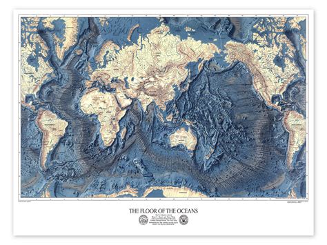 The Floor Of The Oceans Print By Vintage Educational Collection