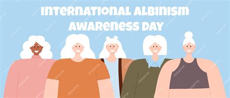 Premium Vector Portrait Of An Albino Women Vector Illustration Of