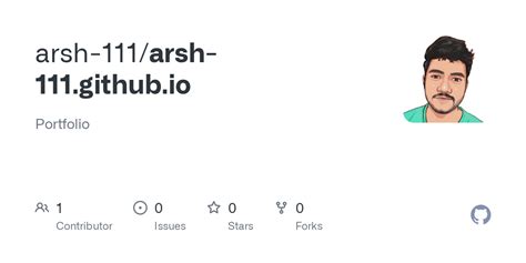 GitHub Arsh Arsh Github Io Portfolio