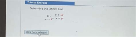 solved tutorial exercisedetermine the infinite