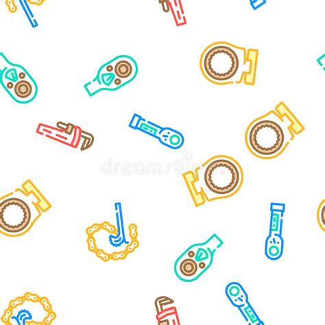 Wrench Tool Spanner Repair Vector Seamless Pattern Stock Vector