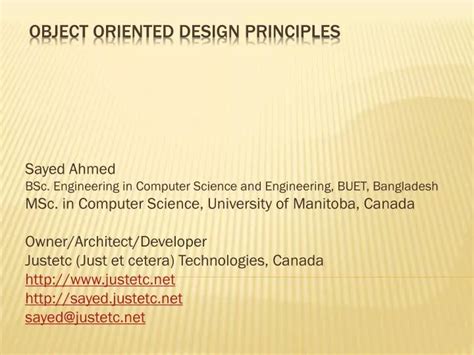 Ppt Object Oriented Design Principles Powerpoint Presentation Free Download Id2908289