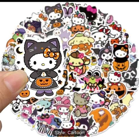 Sanrio Character Hello Kitty Halloween Stickers Random 15pc Set Etsy