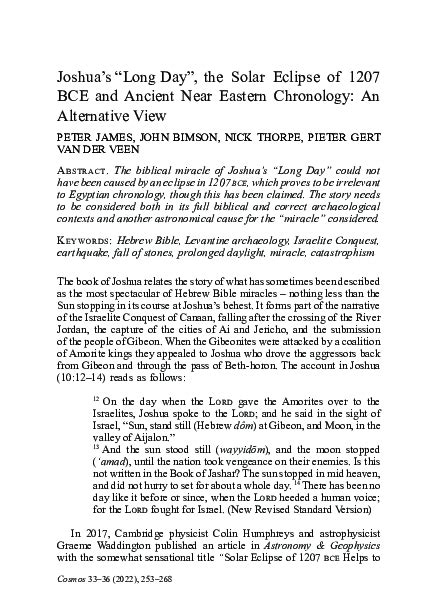 Pdf James P Bimson J J Thorpe N And Van Der Veen P 2022 The Solar Eclipse Of 1207