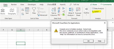 compilar error en módulo oculto código de resolución centro de ayuda
