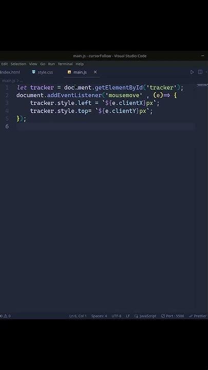 Div Cursor Follow Effect Using Html Css And Javascripts Youtube
