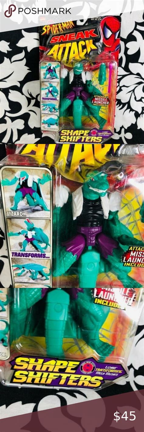 Spider Man Sneak Attack Shapeshifters 1998 Lizard Figure Transforms Mutant Gator Shapeshifter