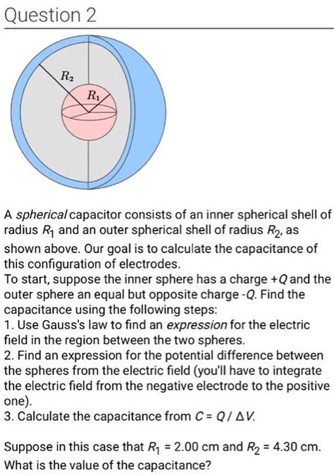 Solved Question 2 A Spherical Capacitor Consists Of An Inner