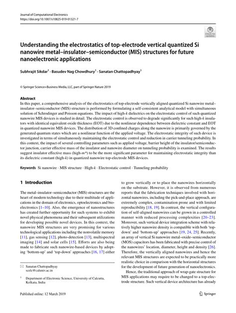 Pdf Understanding The Electrostatics Of Top Electrode Vertical