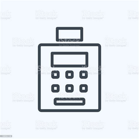 아이콘 Atm 서비스 교육 기호에 적합합니다 선 스타일 편집 가능한 간단한 디자인 디자인 템플릿 벡터 간단한 기호 그림 0명에