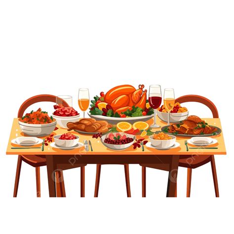 Thanksgiving Dinner Table Clip Art 130 Thanksgiving Table Overhead