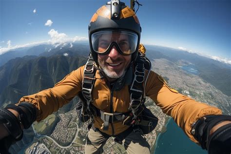 Premium Photo Base Jumping Jumping From High Objects Such As