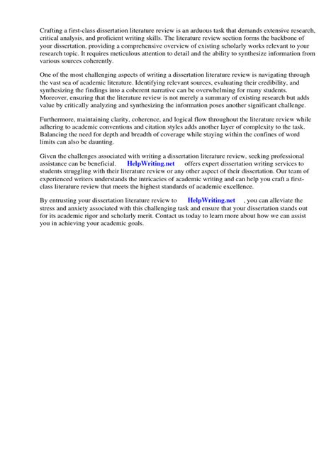 First Class Dissertation Literature Review Pdf Thesis Literature Review