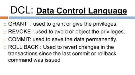 Dbms Notes Ddl Dml Dcl Pptx