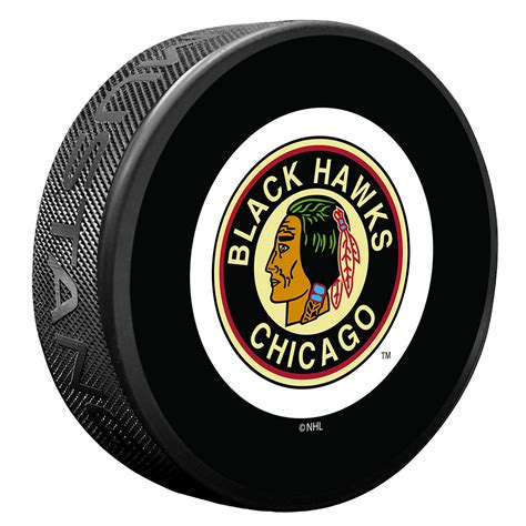 Chicago Blackhawks Vintage Classic Textured Puck Burnt Hockey Hall