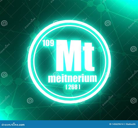 Meitnerium Chemical Element Stock Illustration Illustration Of Glow Physics 145629614