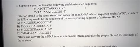 solved 4 suppose a gene contains the following