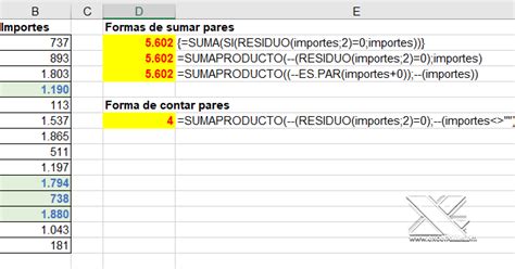 Suma acumulada de números pares EXCEL FORO Un blog de Excel