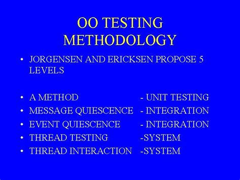 Object Oriented Testing System Testing Inheritance Integration Testing